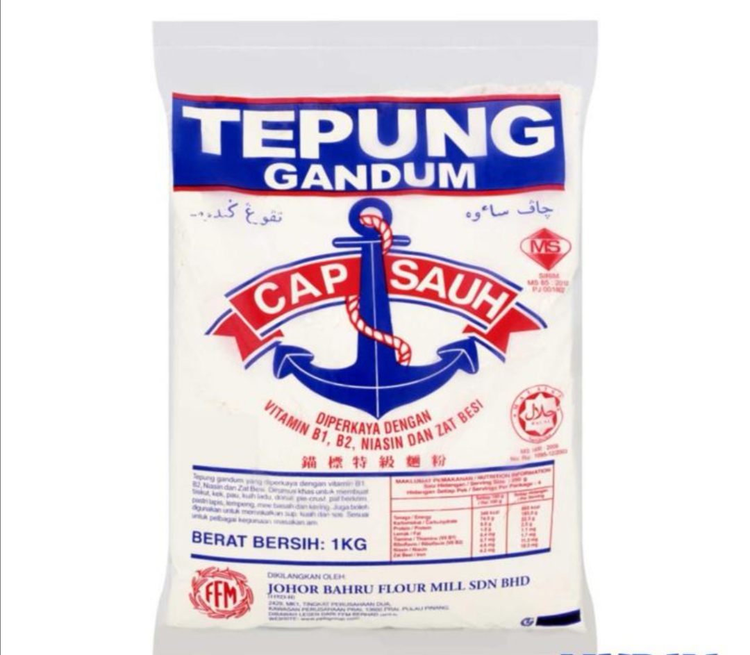 Cap Sauh Tepung Gandum Plan Flour 1kg 普通面粉 – De Mas Bakery Ingredient ...